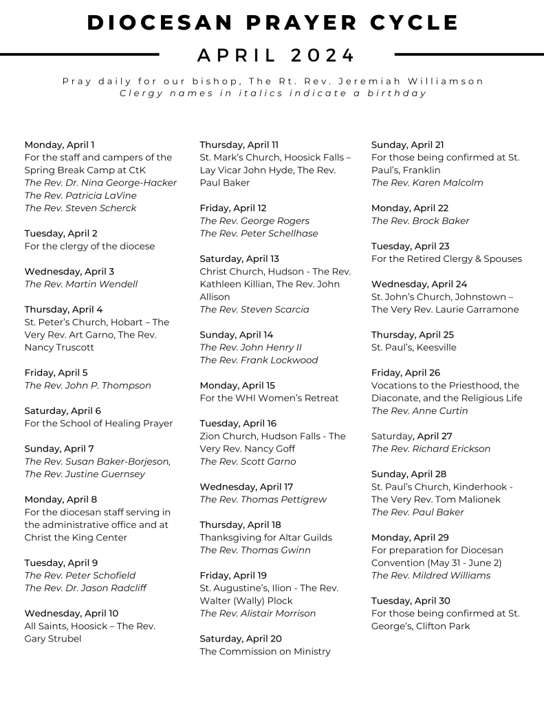 Diocesan Prayer - Episcopal Diocese of Albany